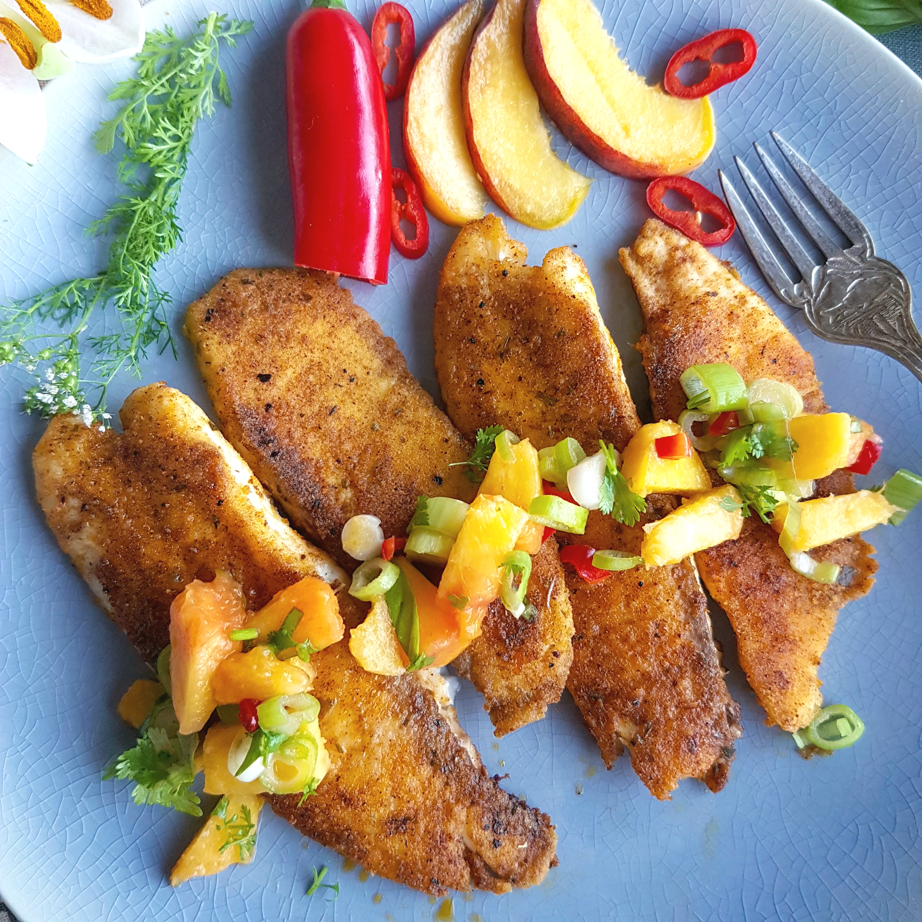 Crispy Fish Fillets with Tequila Mango Salsa | TCS