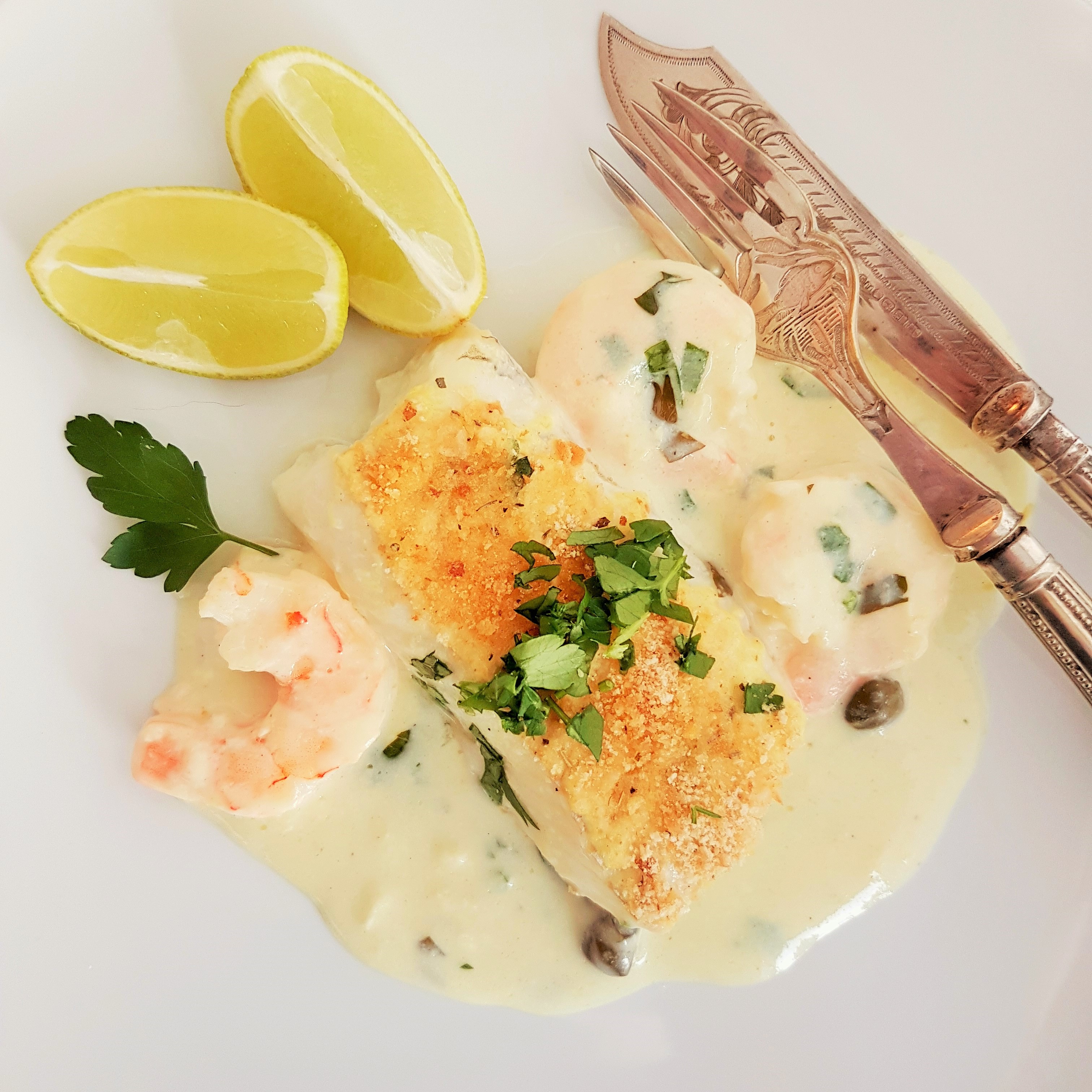 Cod and Shrimp in a Lemon cream sauce | TCS