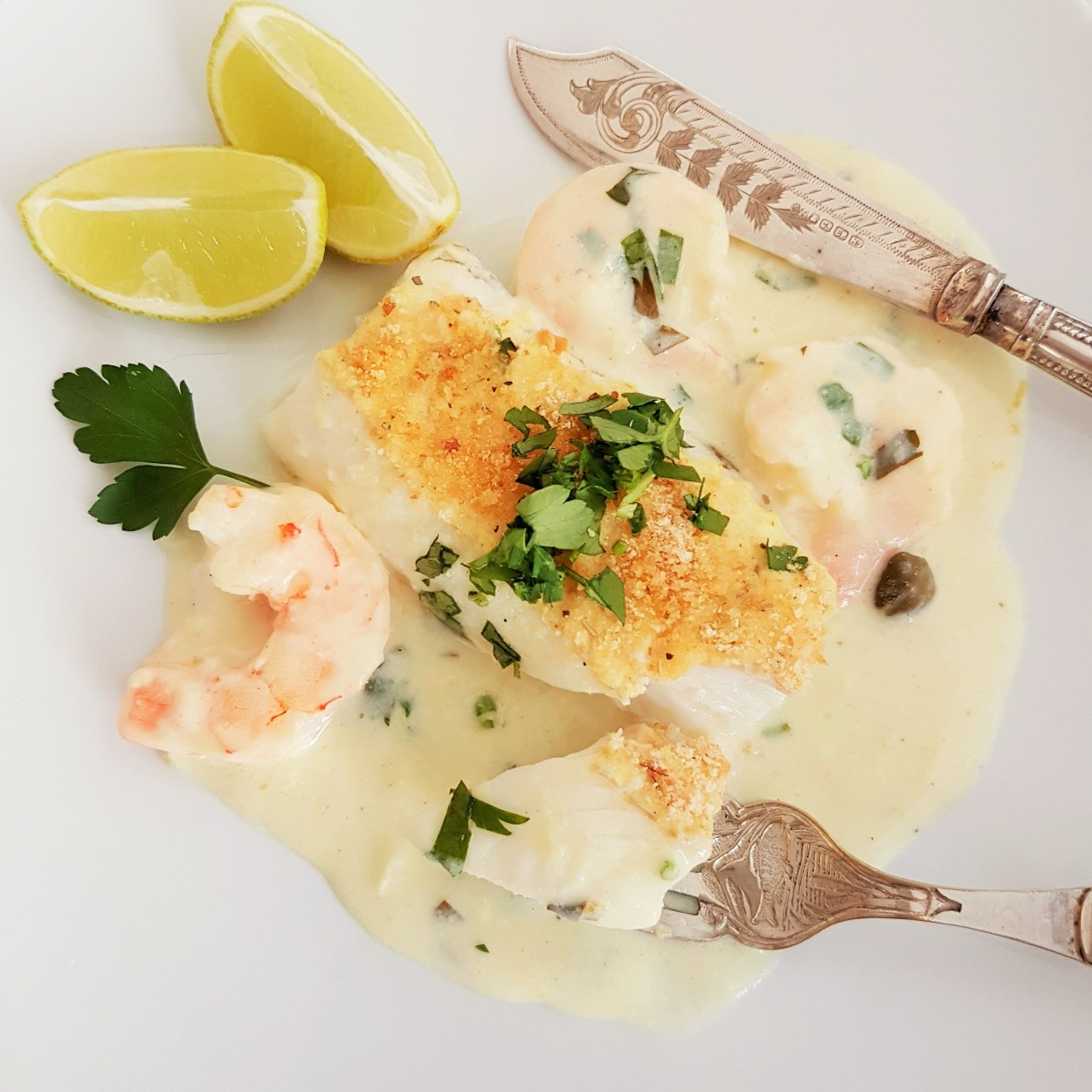 Cod and Shrimp in a Lemon cream sauce | TCS