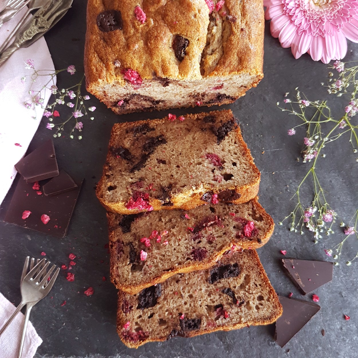 Raspberry Chocolate Chunk Banana Bread | TCS